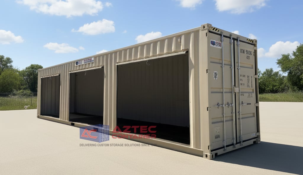 Aztec Container 40 Foot Container With 4 Roll Up Doors Roll Up Doors